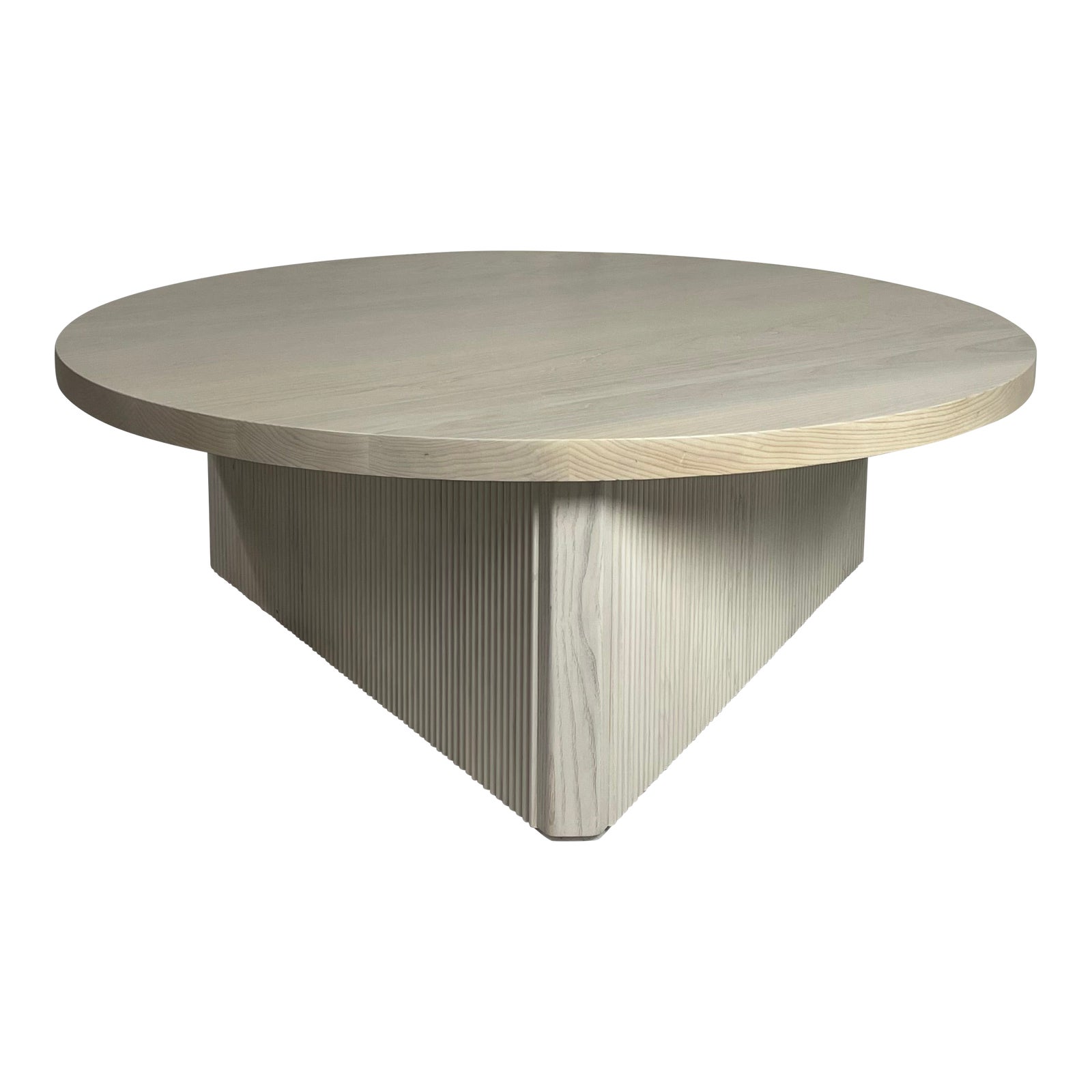 Solid Ash Barrington Coffee Table With Reeded Base | Chairish