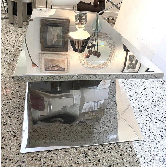 X-Form Polished Steel Cocktail Table Coffee Table | Chairish