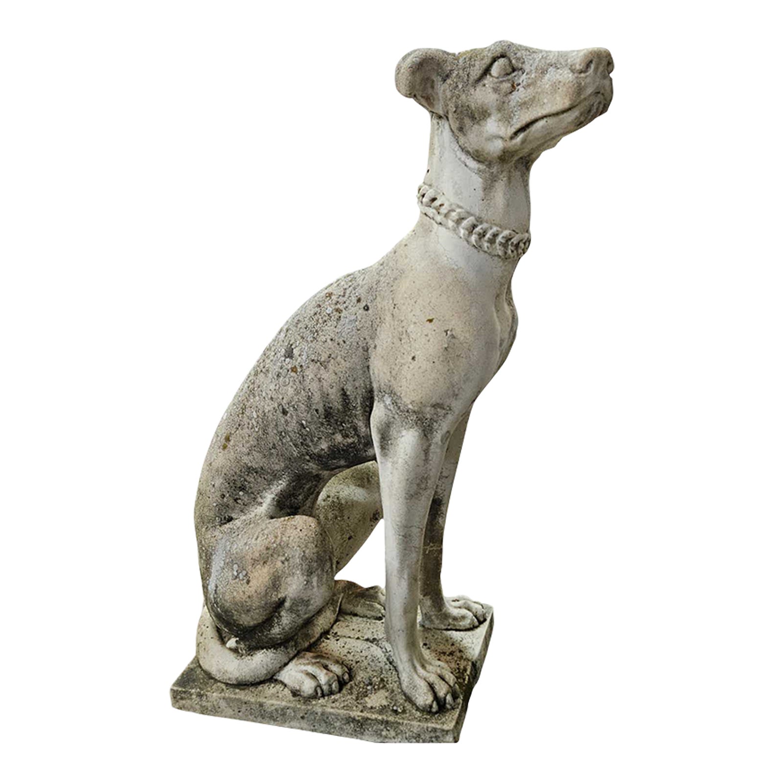 1930s Cast Stone Greyhound Garden Statue | Chairish