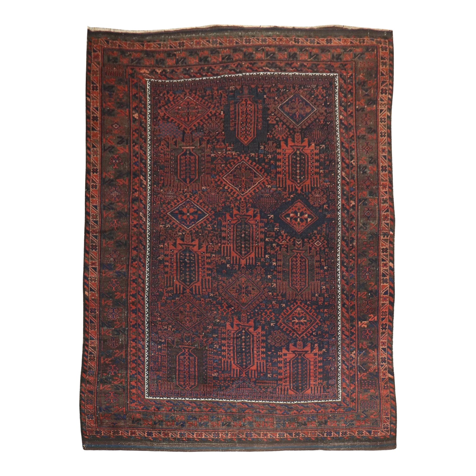 Late 19th Century Zabihi Collection Tribal Balouch Room Rug | Chairish