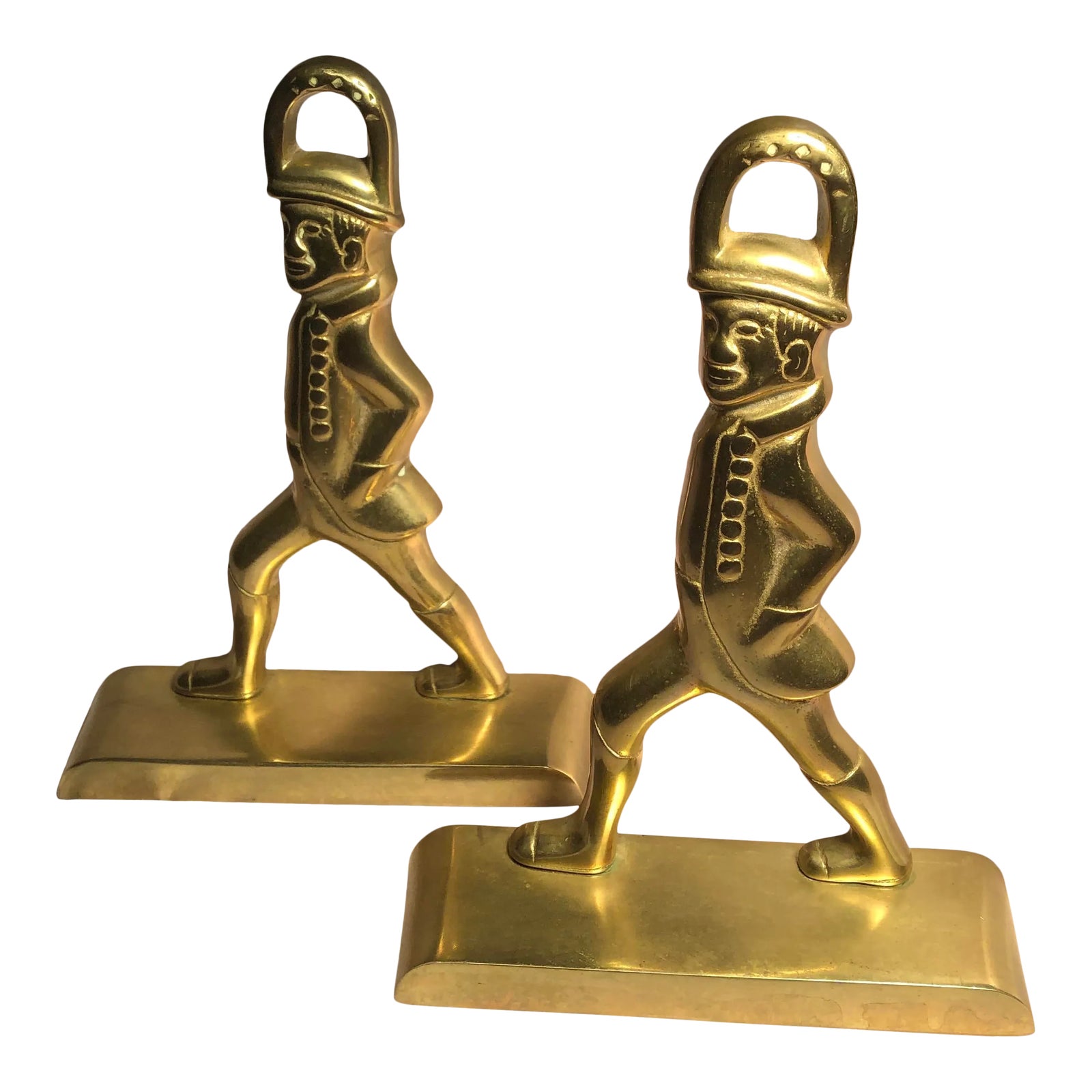 Vintage Brass the New Yorker Americana Used Doorstops Door Stop Figure ...