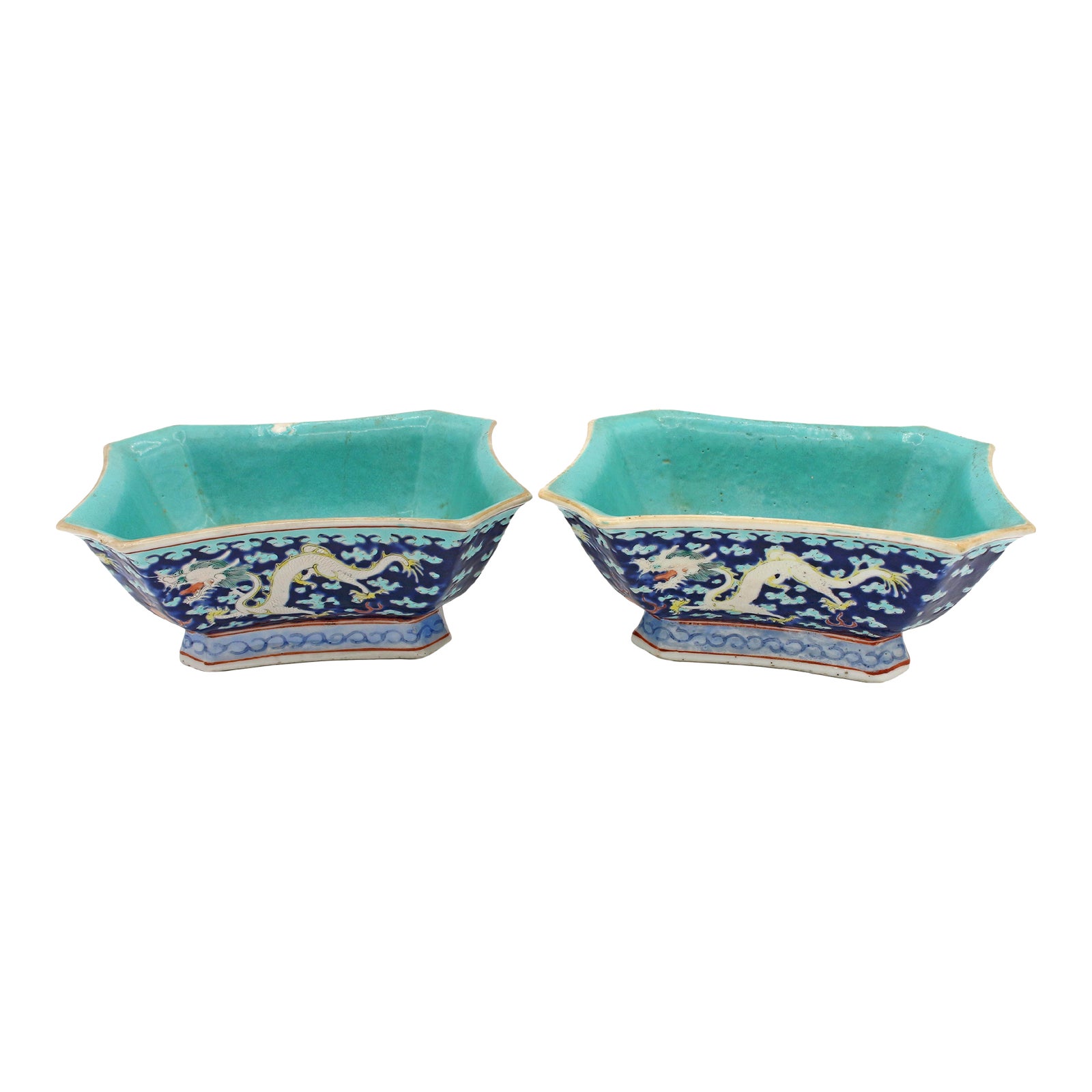 Late 19th-Early 20th Century Pair of Chinese Stacking Bowls | Chairish