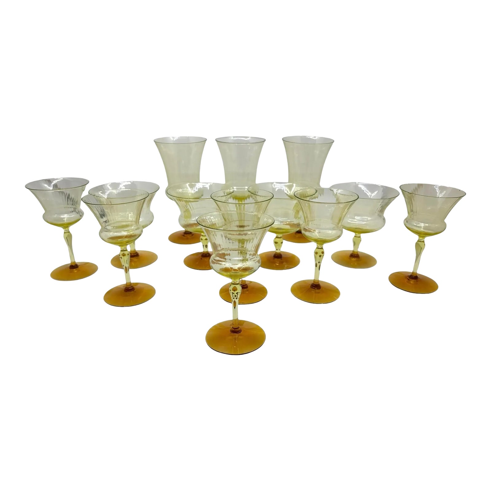 1920s Antique Utility Glass Nilotus Uranium Vaseline and Amber ...