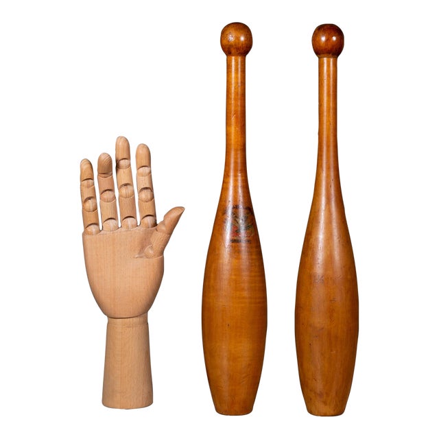 Turn of the Century Wooden Excercise/Juggling Pins C.1900 (Free ...