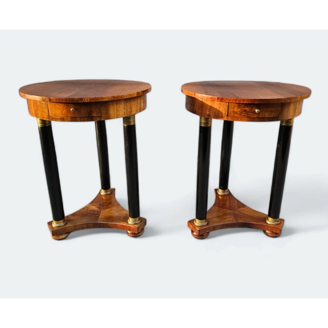 Early 20th Century Pair of Vintage Empire Style Gueridon Side Tables ...