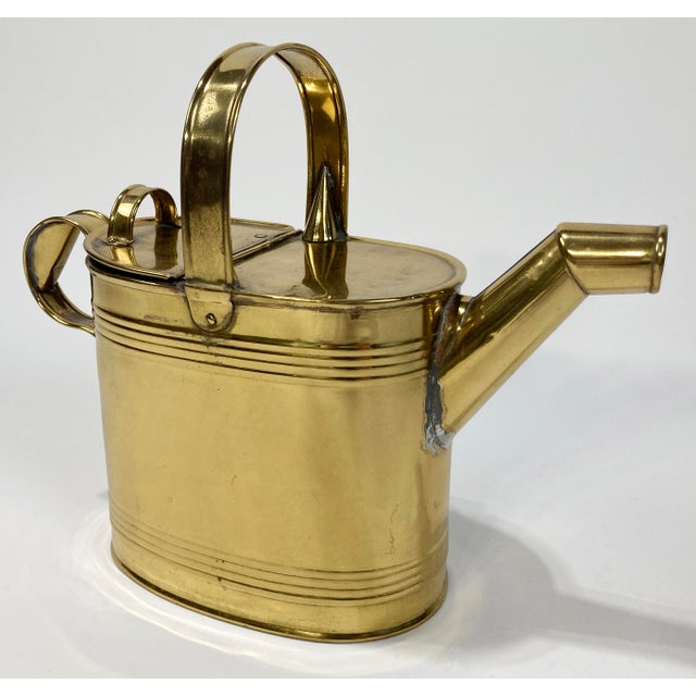 Antique English Victorian Brass Watering Can | Chairish