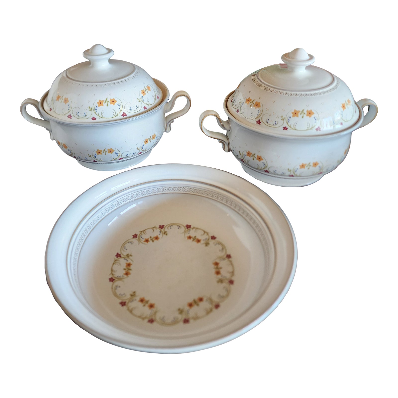 Denby Avignon Pattern Tureens and Bowl | Chairish