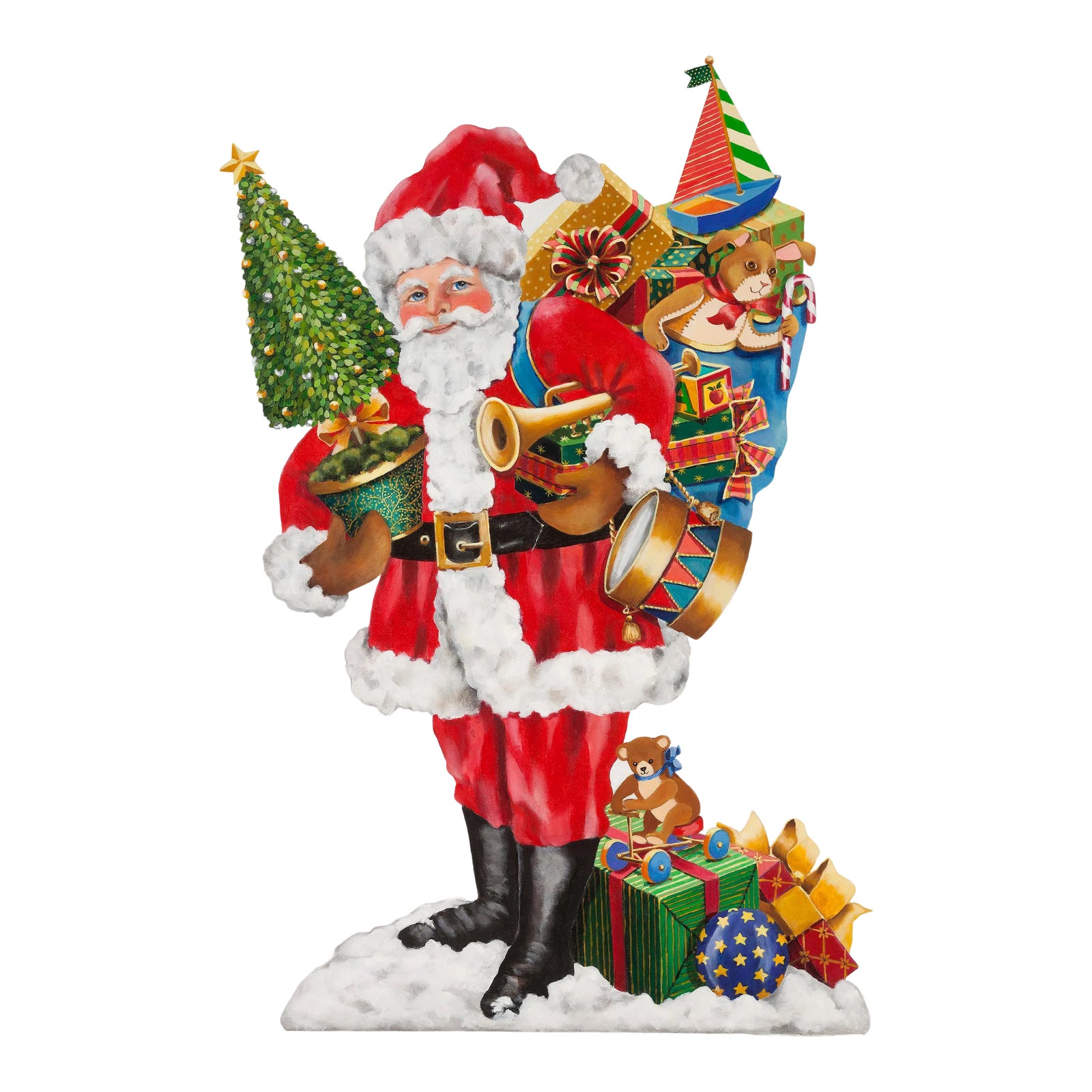 Santa Claus Free-Standing Decorative Object | Chairish