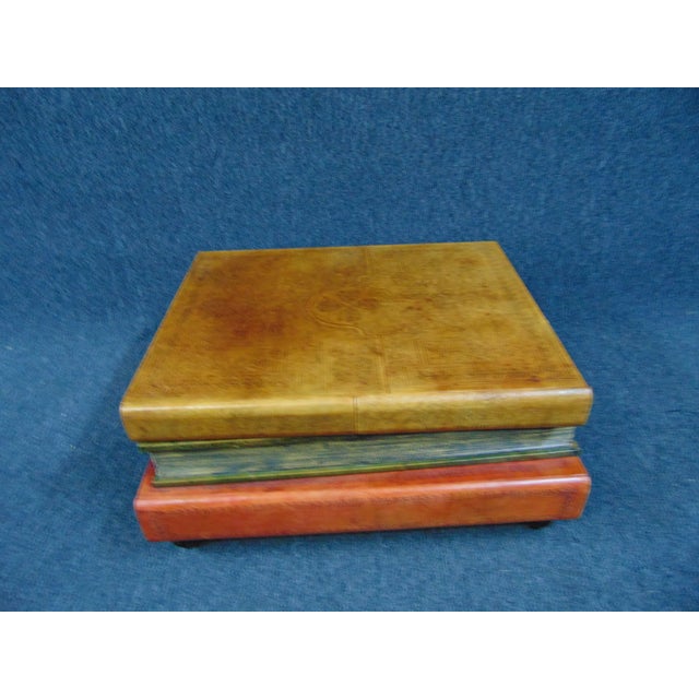 Maitland Smith Regency Style Leather Faux Book Stack Coffee Table ...
