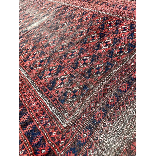 Antique Distressed Turkmen Rug, 1890s | Chairish
