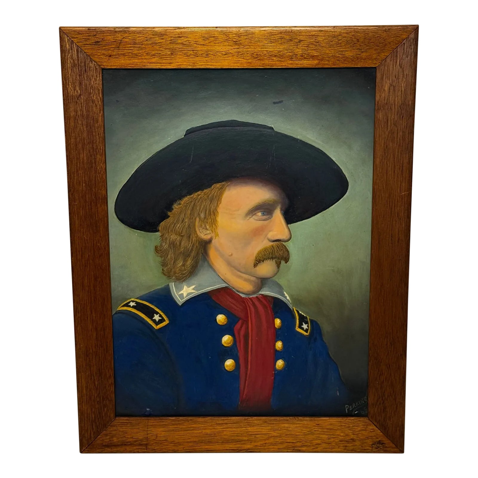 American Oil Painting Civil War Portrait General George Custer 1863 ...
