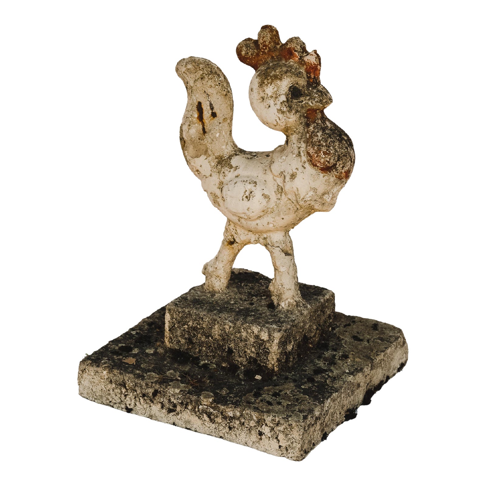 1940 Concrete Garden Rooster | Chairish