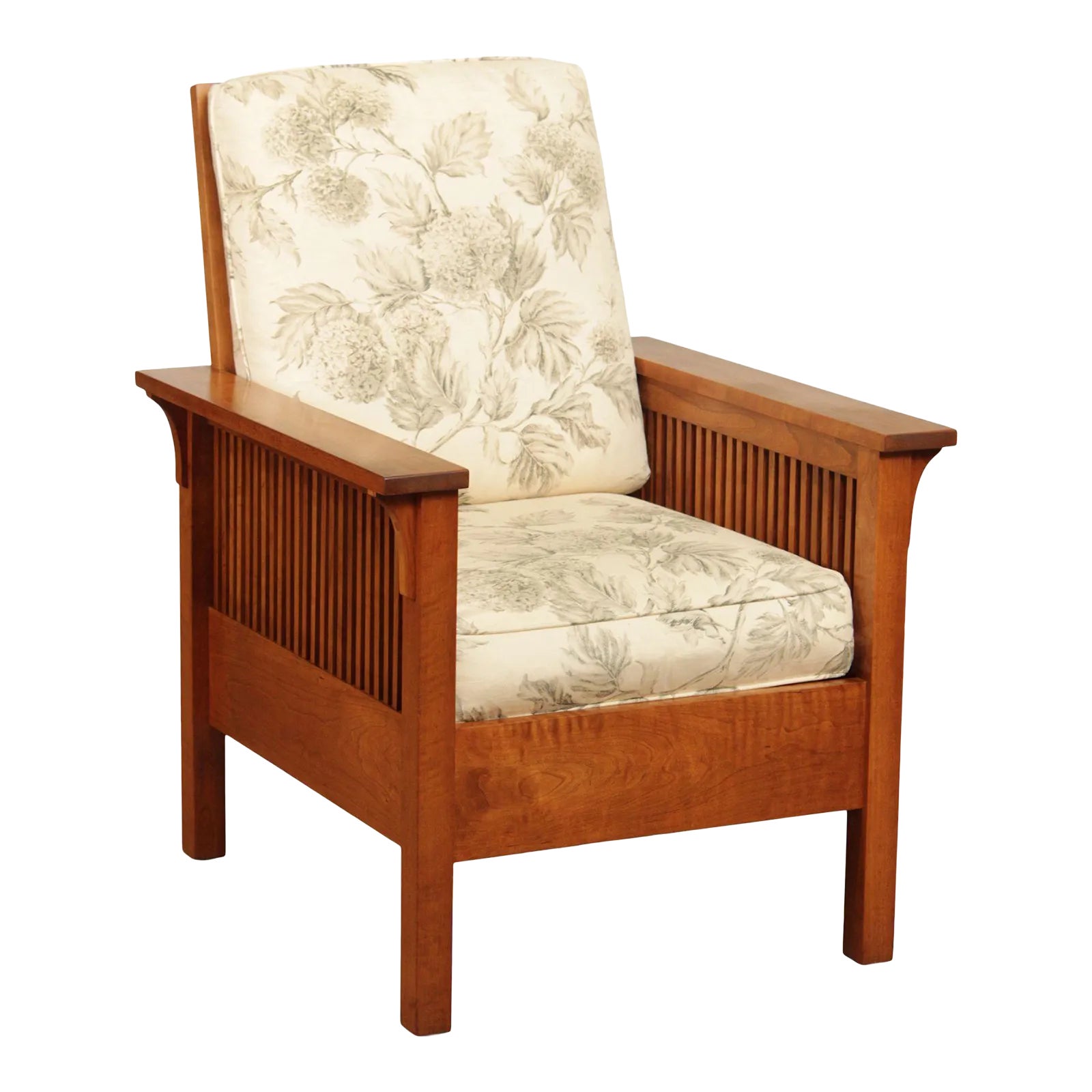 Stickley Mission Collection Cherry Spindle Lounge Chair with Tight Seat ...