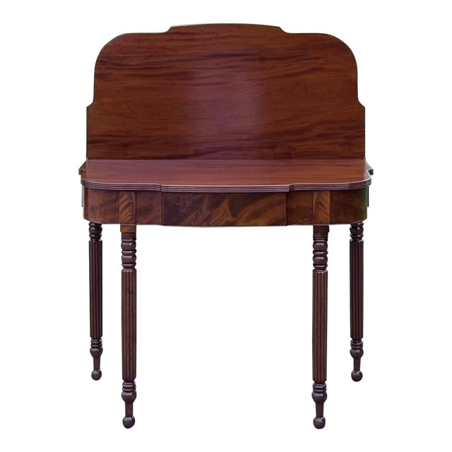 Antique Federal Mahogany Sheraton Card Table Circa 1820’s | Chairish