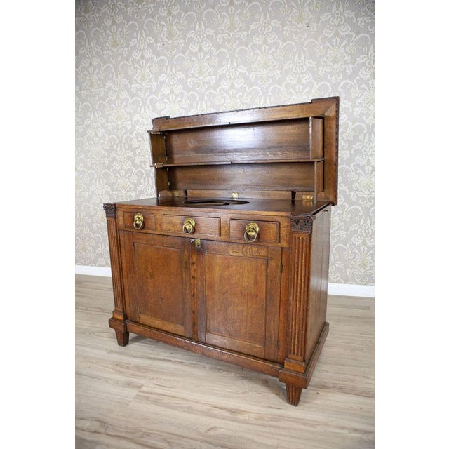 Oak Vanity Commode From the 19th Century in Brown | Chairish