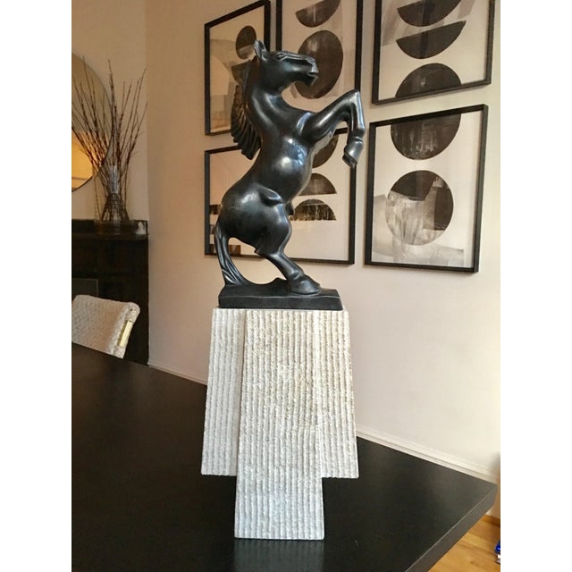 Mid-Century Hand-Carved Wood Stallion | Chairish