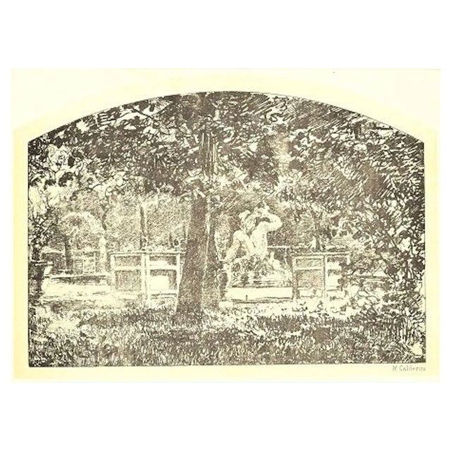 Marco Calderini, Garden, Lithograph, 1880s | Chairish