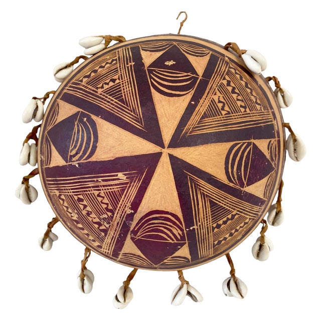 African Vintage Gourd Rattle Cowrie Shells Musical Burkina Faso | Chairish