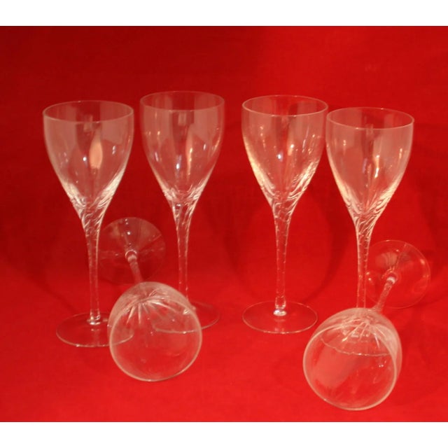 Vintage Lenox Long Stem Crystal Wine Glasses Encore Pattern Set Of 6