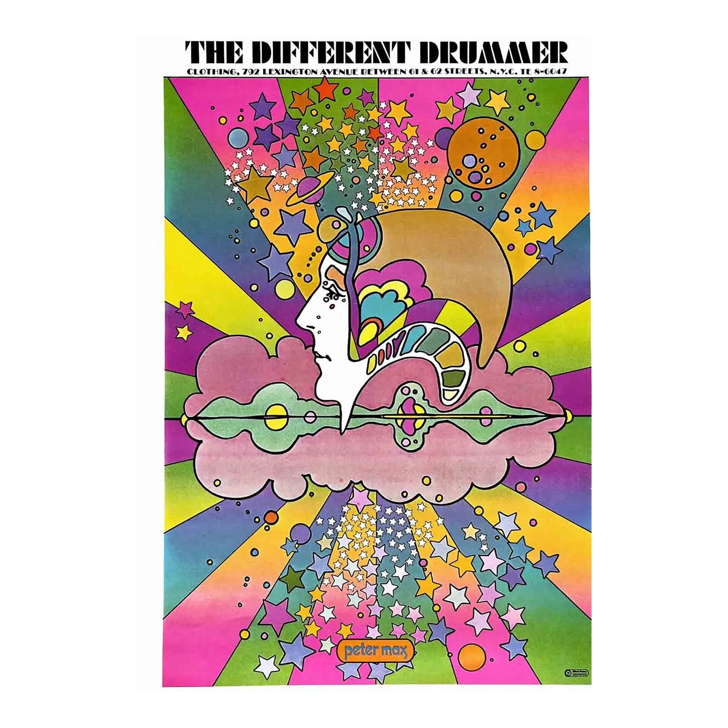 Peter Max Pop Art Poster 2 the Different Drummer1970 | Chairish