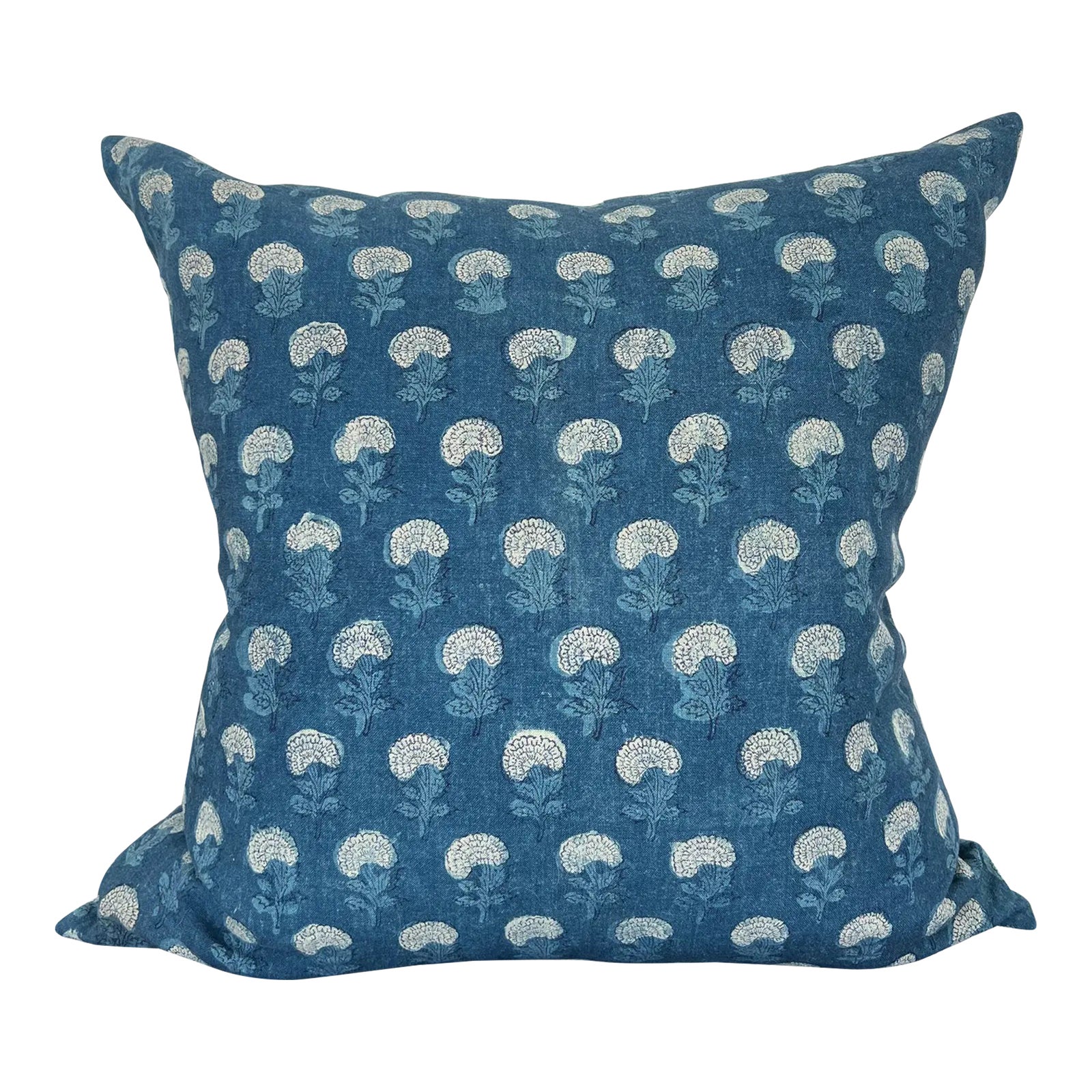 Elizabeth Eakins Linen Badhu Print Fabric Pillow | Chairish