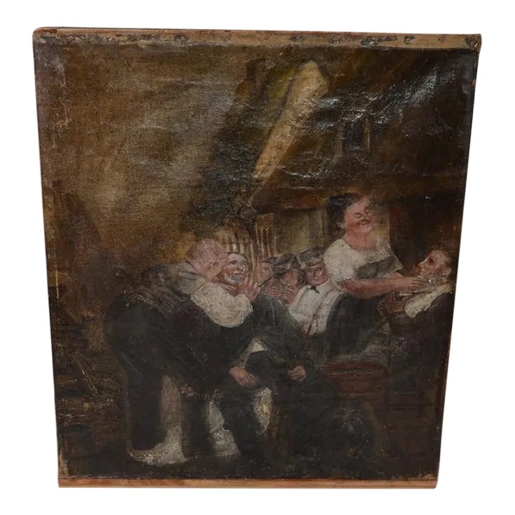 Early 19th Century French School "The Barber Couple" Oil Painting on ...