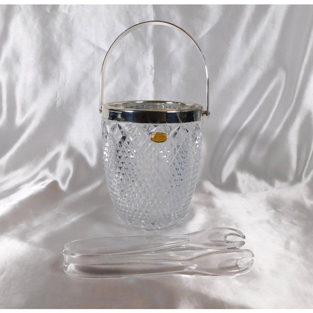 Late 18th Century Fb Rogers Lead Crystal Ice Bucket With Tongs | Chairish