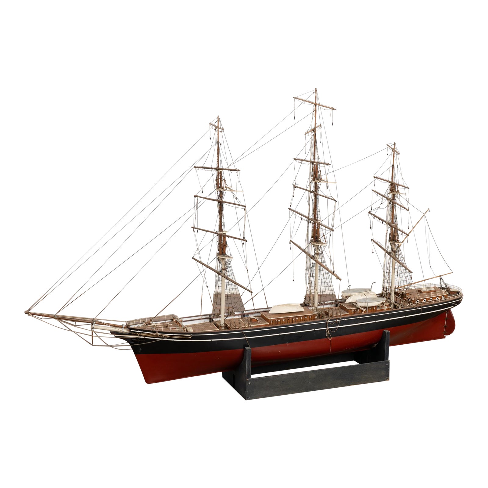 Three Mast Sailboat Model, Denmark Circa 1920 | Chairish