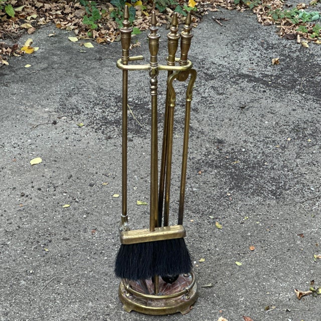 Vintage Brass Fireplace Tools Set | Chairish