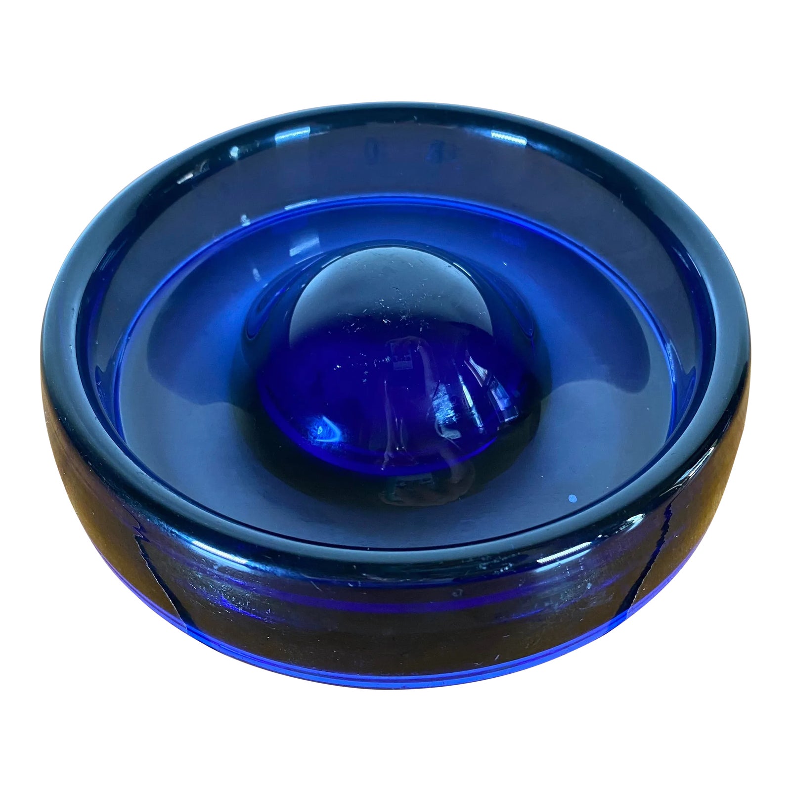 1955 Per Lütken for Holmegaard Smoky Blue Glass "Fried Egg" Ash ...