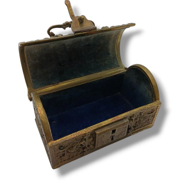 1900s German Erhard & Sohne Bronze Brass Jewelry Box Treasure Chest ...