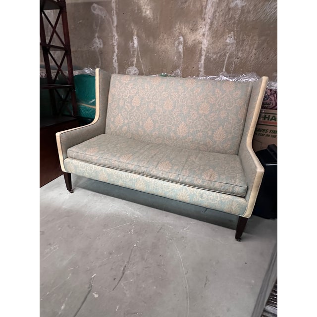 Linen Lee Settee | Chairish