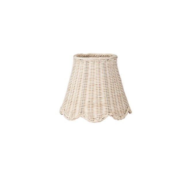 Scalloped Lamp Shade in Rattan | Chairish