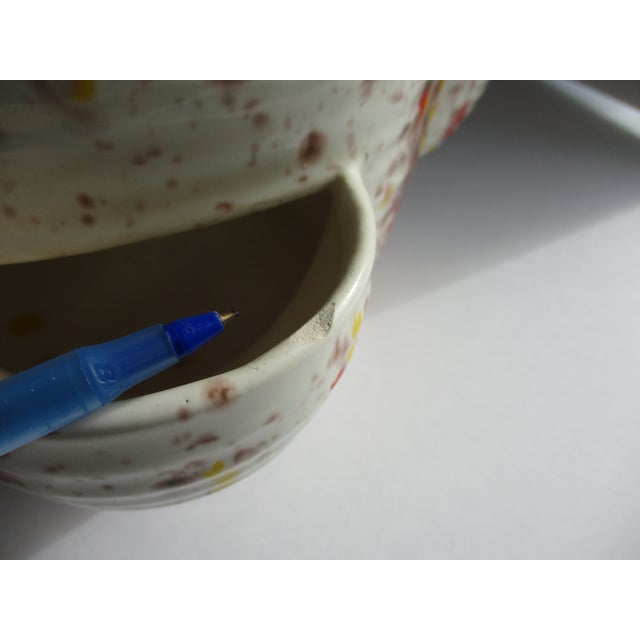 Mid-Century Modern Splatter Paint Strawberry Planter | Chairish