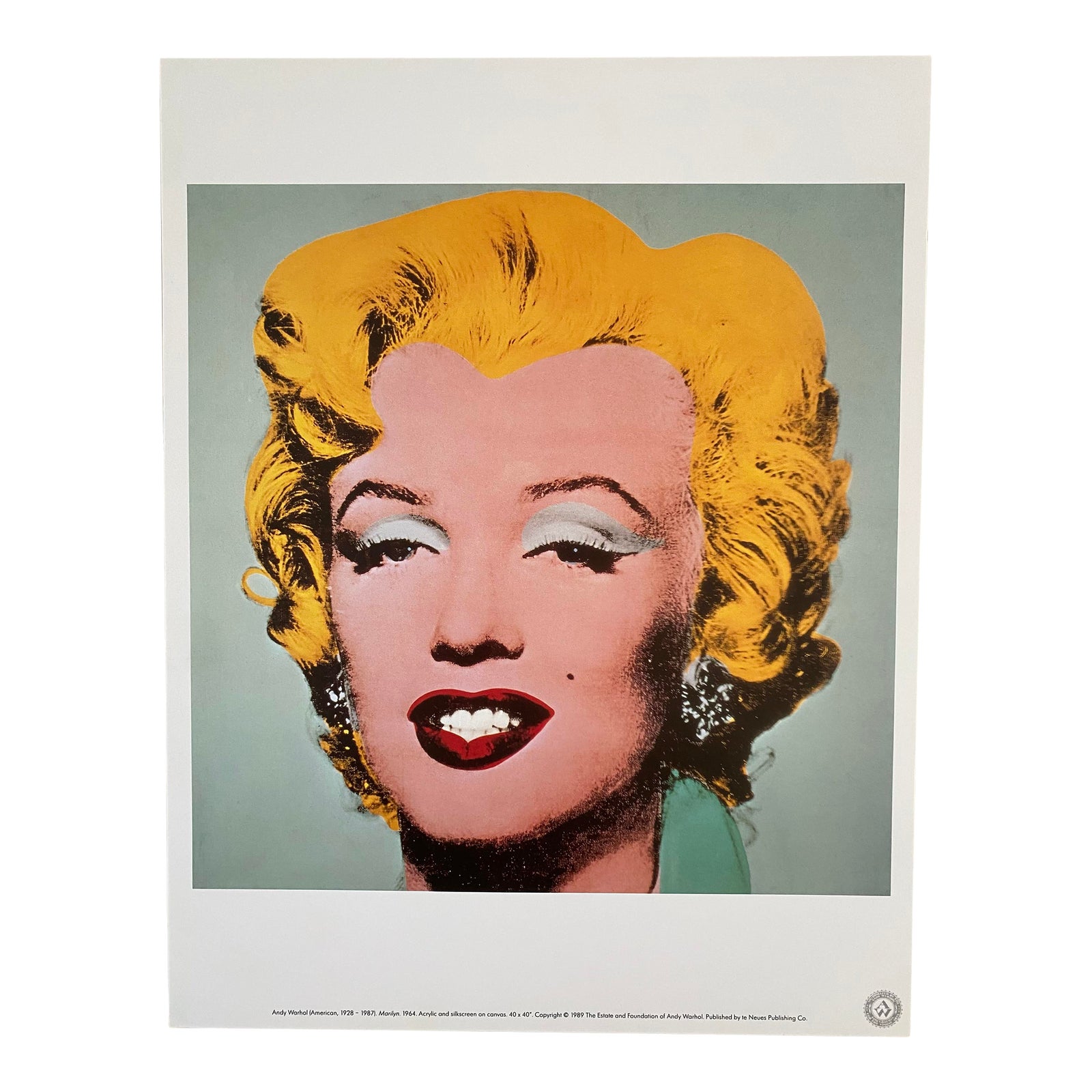 1989 Andy Warhol Foundation "Marilyn - 1964" Pop Art Offset Lithograph ...