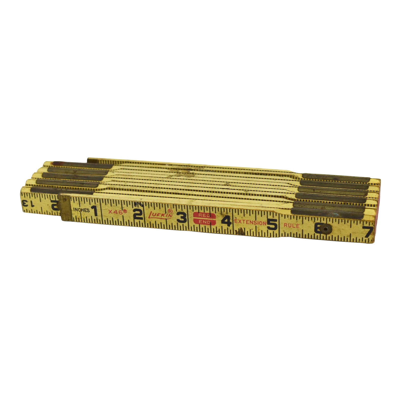 Mid 20th Century Wood & Metal Folding Ruler | Chairish