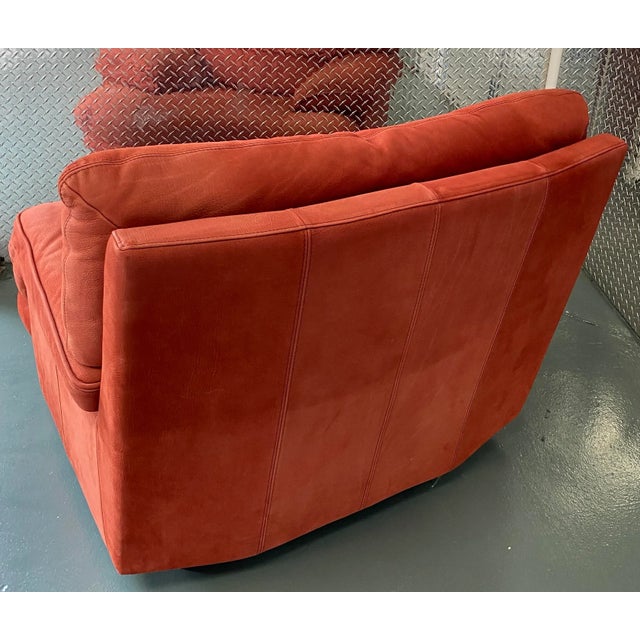 Salotti Italian Leather 2 Seater Sofa and Lounge Chair Set | Chairish