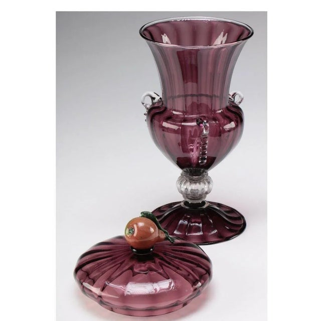 1905 Original Steuben Frederick Carder Amethyst Art Glass Covered Vase ...