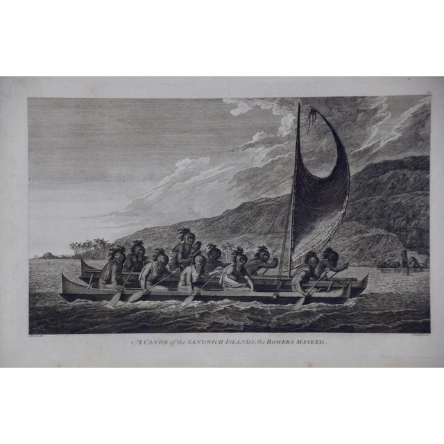 "Canoe of the Sandwich Islands" (Hawaii), John Webber Engraving of ...