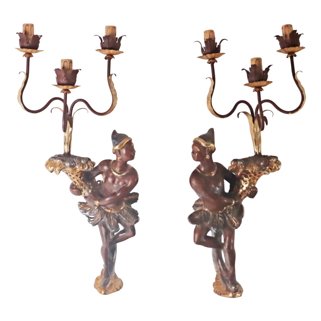 Vintage Italian Hollywood Regency Wall Sconce, 1950s, Set of 2 | Chairish