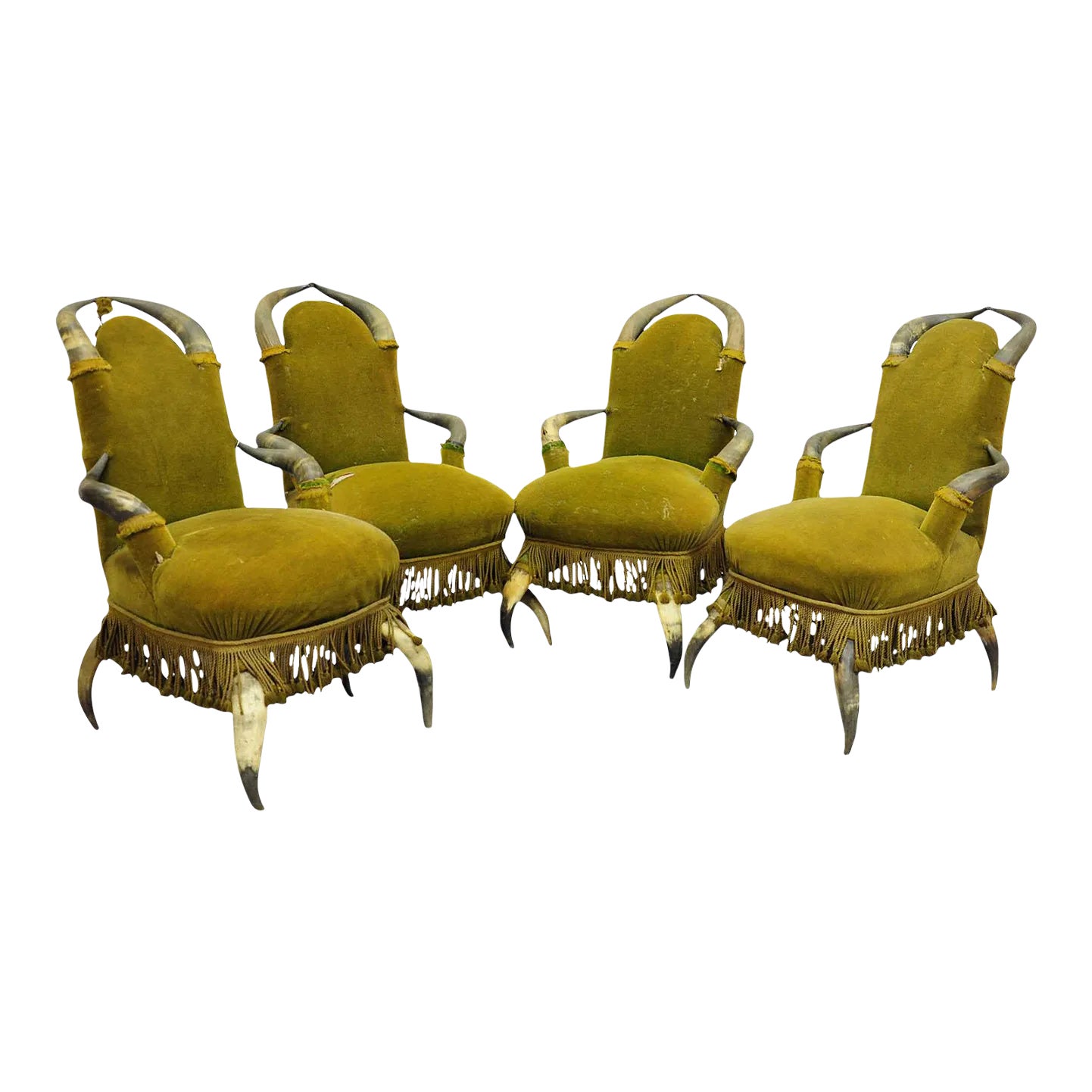 Four Antique Bull Horn Chairs Ca. 1870 | Chairish