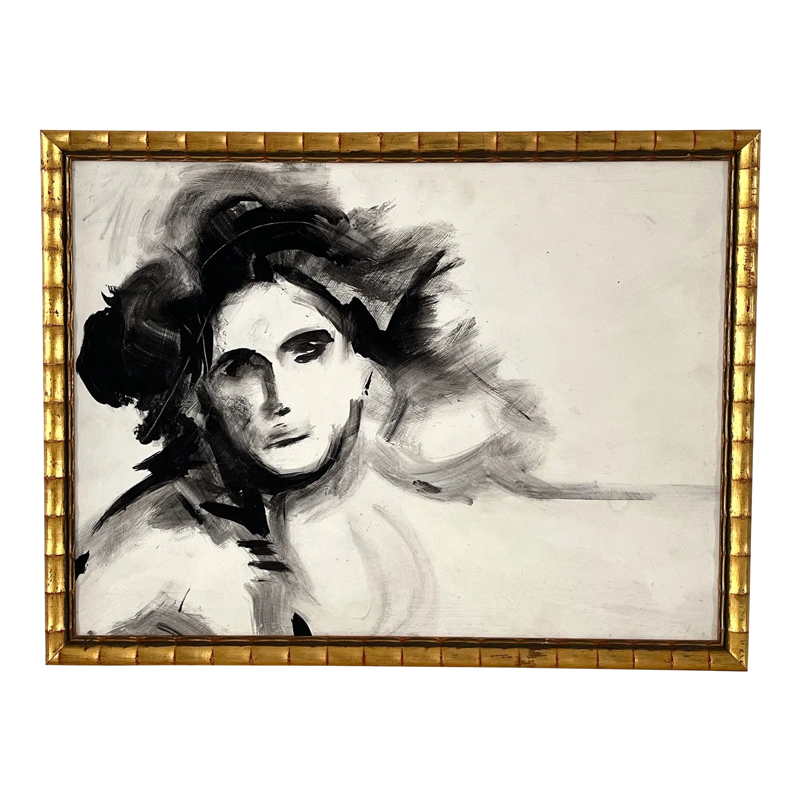 Vintage Abstract Painting of a Woman | Chairish