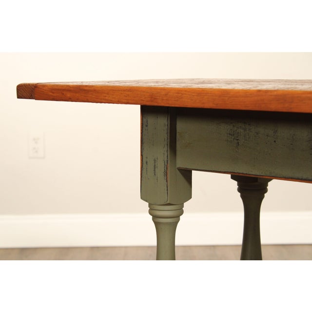 Country Farmhouse Style Hand Crafted Green Painted Console or Sofa ...