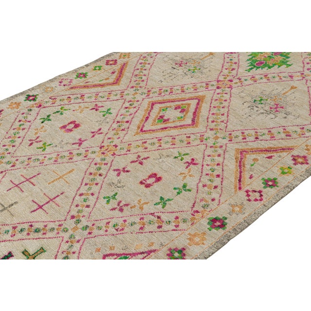 Rug & Kilim’s Moroccan Style Rug in Beige With Vibrant Geometric ...