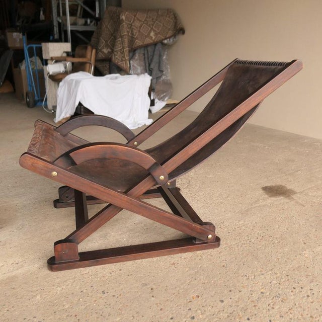 Vintage Sling Chair in Leather | Chairish