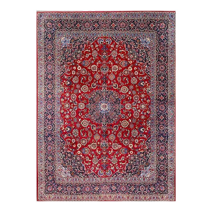 1960s Persian Kashan Area Rug 9’6″ X 13’1″ | Chairish