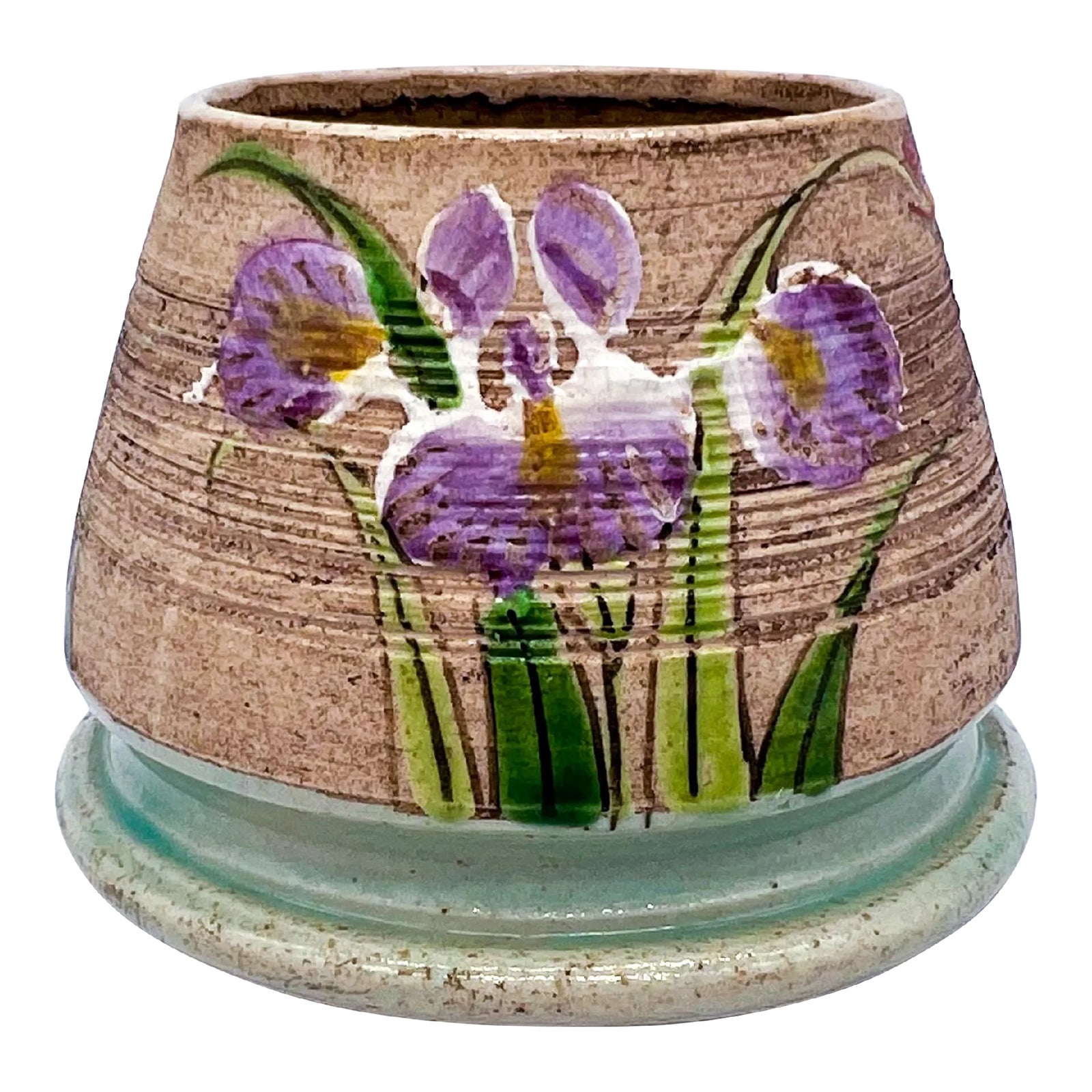 Vintage Pottery Floral Botanical Match Striker/ Holder | Chairish