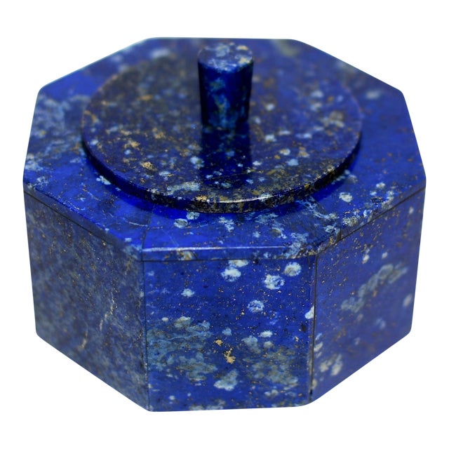 Lapis Lazuli Octagonal Box Snowing Day | Chairish
