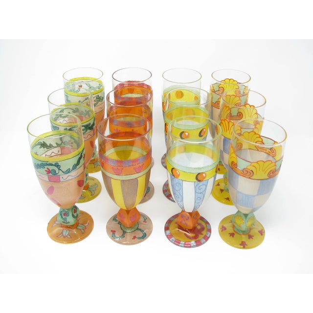 Vintage Smithereens Custom Hand-Painted Water Goblets / Iced Tea ...