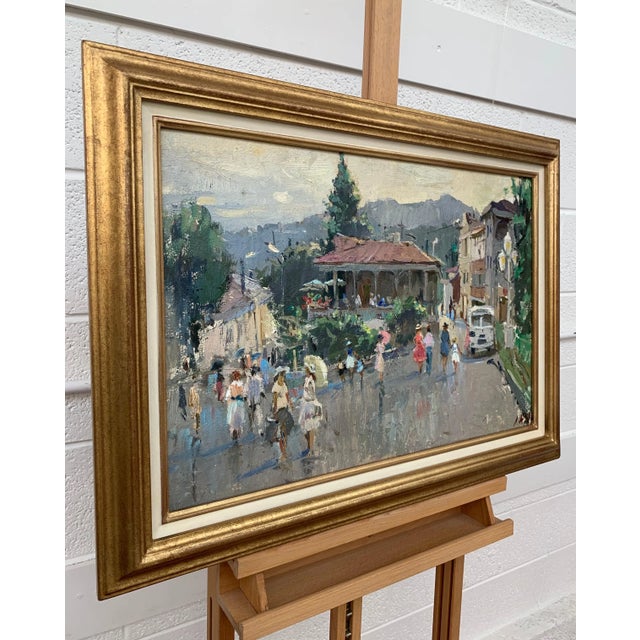 Anatoliy Lukash, Impressionistic Street Scene with Figures in Aloupak ...